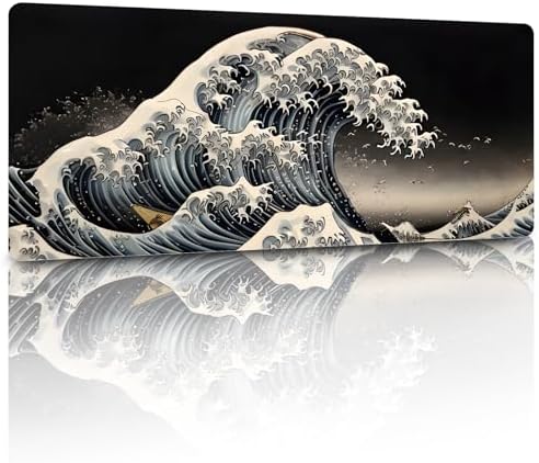 Amazon.com : Japanese Kanagawa Great Wave Mouse Pad Long Extended XL ...