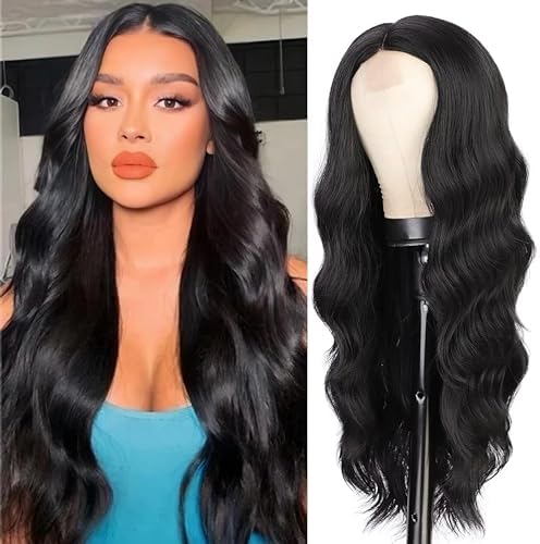 Amazon.com : Suntefic Long Ombre Wig with Bangs 26 inch Ombre Wig for ...