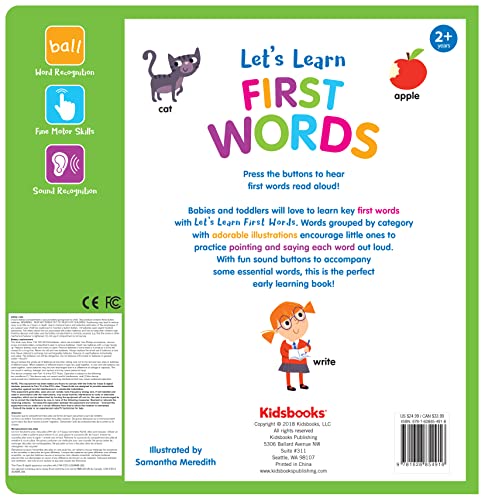 Snapklik.com : Lets Learn First Words Interactive 27-Button Sound Book ...