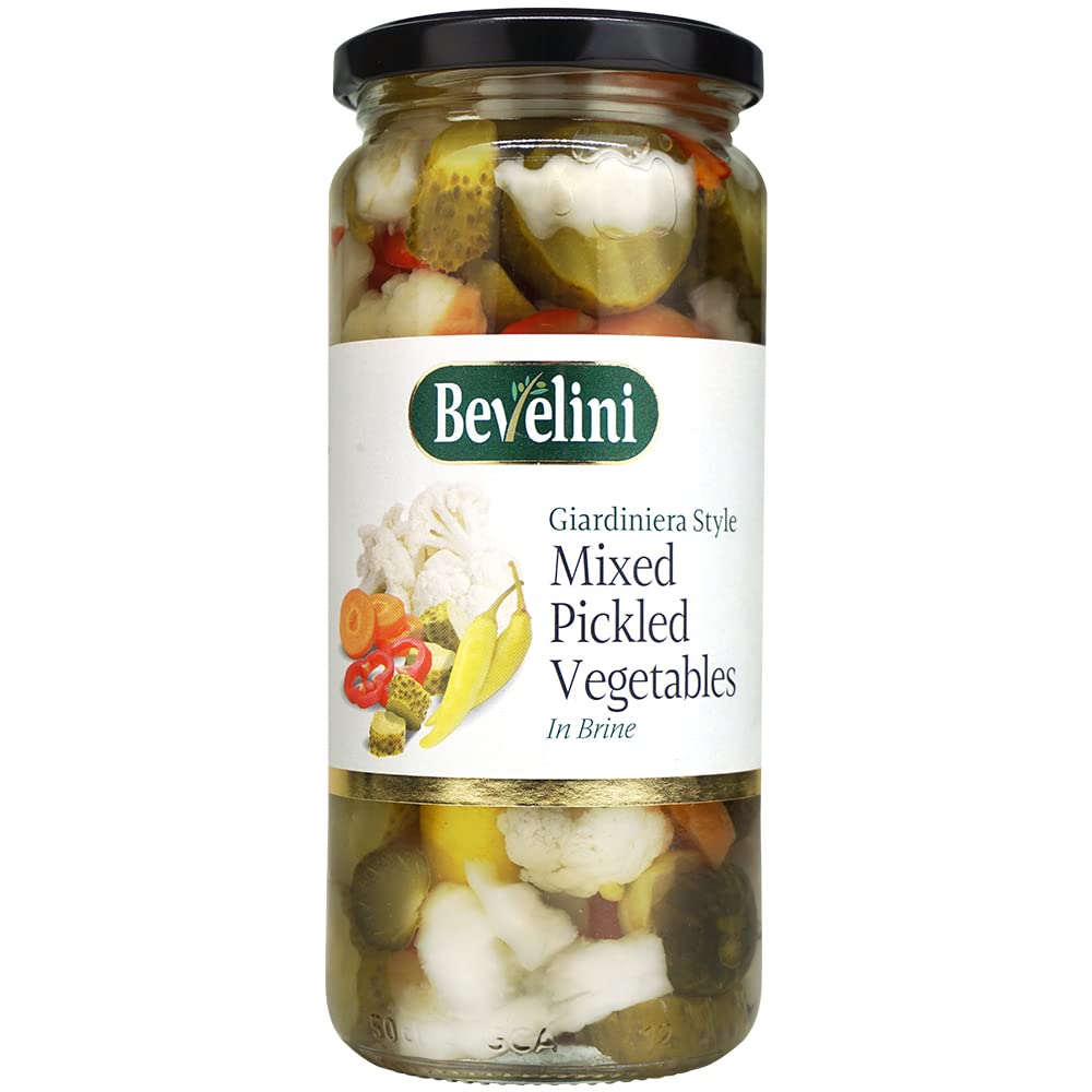 Bevelini Giardiniera Style Mixed Pickled Vegetables in Brine 480g (Pack ...