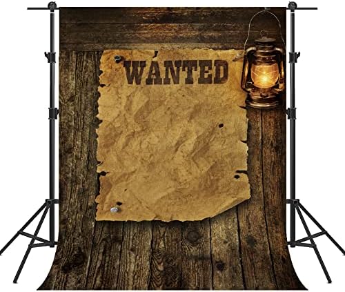 Amazon.com : Cowboy Wanted Poster Backdrop, 5x7ft/1.5x2.1m Vinyl ...