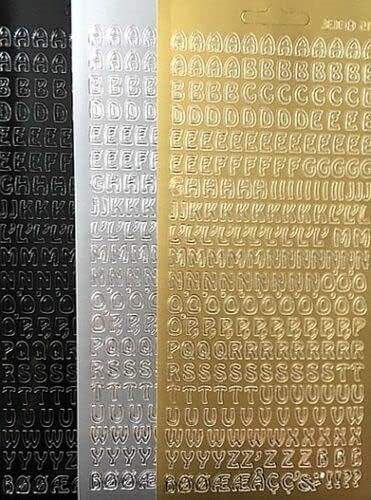 Vision4ever 1Pcs Silver Alphabet Letters Peel Off Sticker Sheet Capital ...