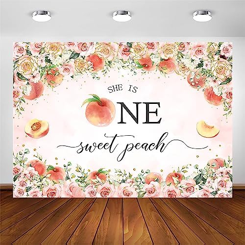 Amazon.com : Avezano One Sweet Peach Backdrop Sweet One Peach Theme ...