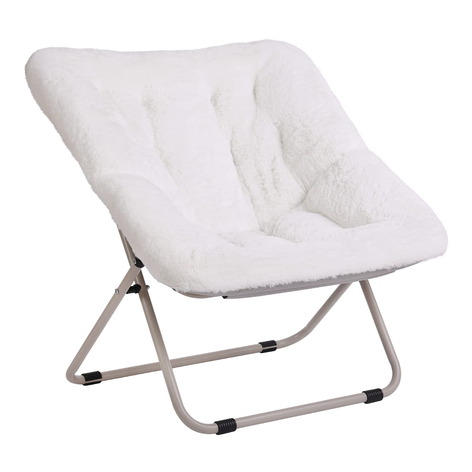 Tiita Saucer Chair, Soft Faux Fur Oversized Folding Accent Chair, Soft ...
