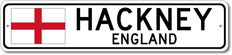 Hackney, England – England Flag Street Sign – Metal Novelty Sign ...
