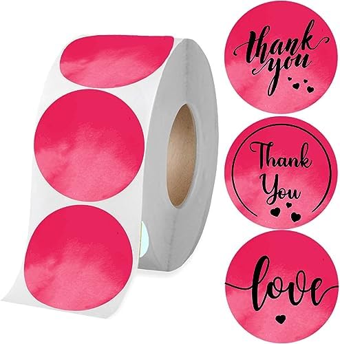 Amazon.com : 2 inch Direct Thermal Labels Red Round Watercolor Small ...