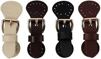 Amazon.com: diyhub 4Pairs PU Leather Sew on Toggle Closure Buckles Snap ...