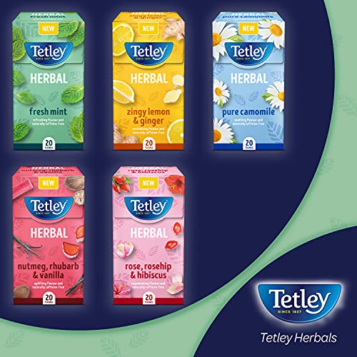 Tetley Zingy Lemon & Ginger Herbal Tea Bags - Box of 20 - Zesty ...