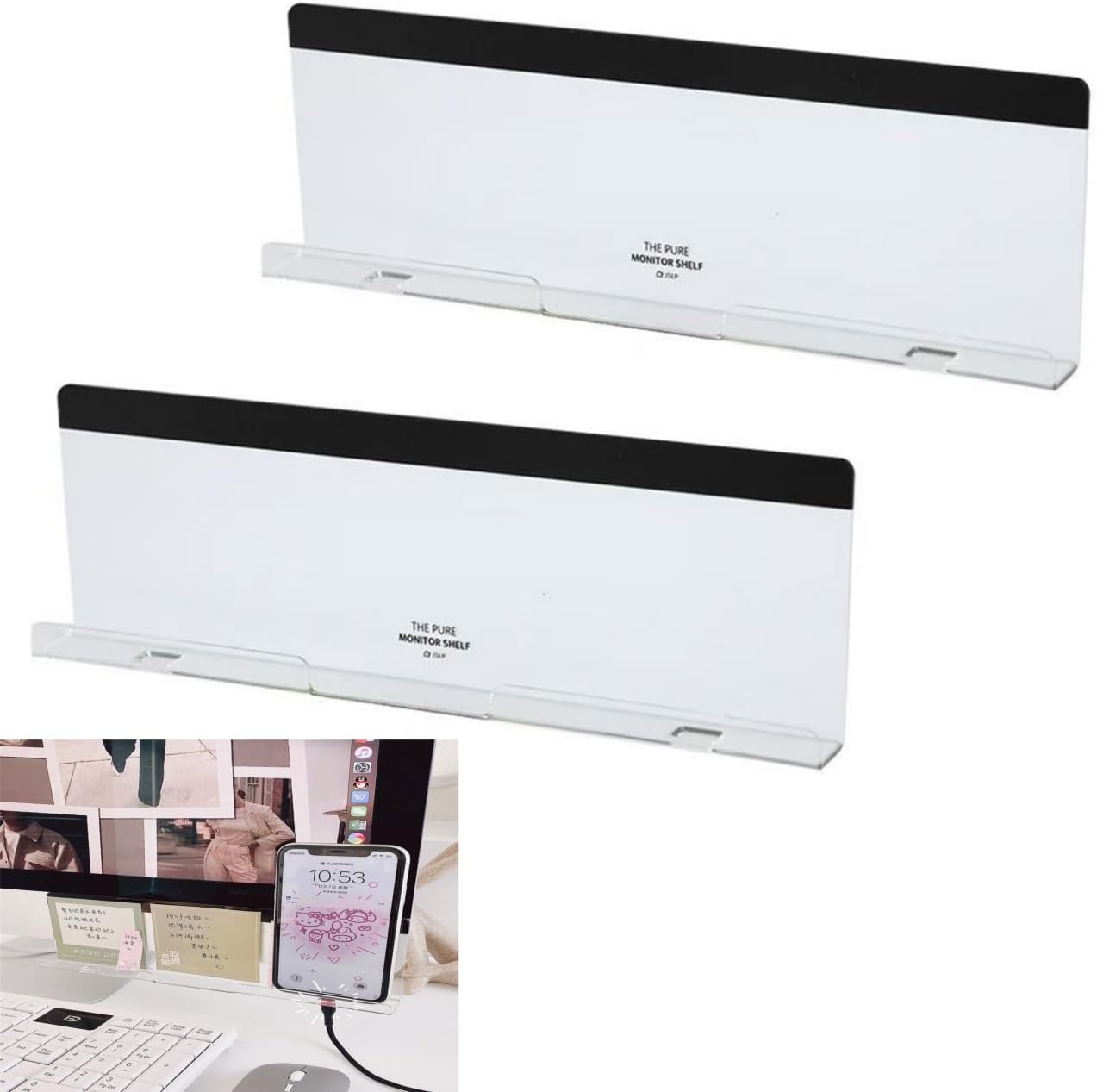 Amazon.com : Office Desk Accessories, 2 Computer Monitor Note Boards ...