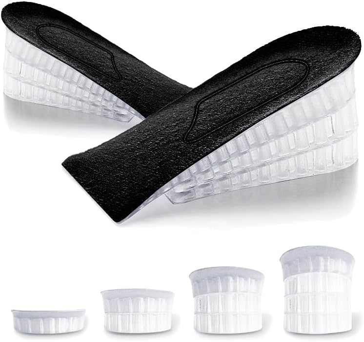Amazon.com: 4-Layer Height Increase Insoles, Silicone Heel Cushion ...