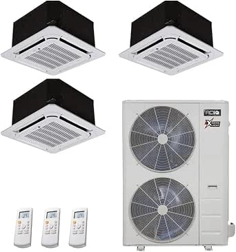 Amazon.com: 1HVAC 36,000 BTU 22.2 SEER2 ACiQ 3-Zone Ceiling Cassette ...