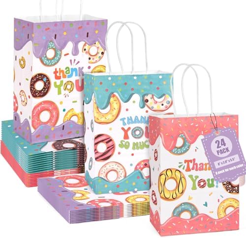 Amazon.com: PerKoop 100 Pieces Donut Candy cellophane Bags Sweet ...