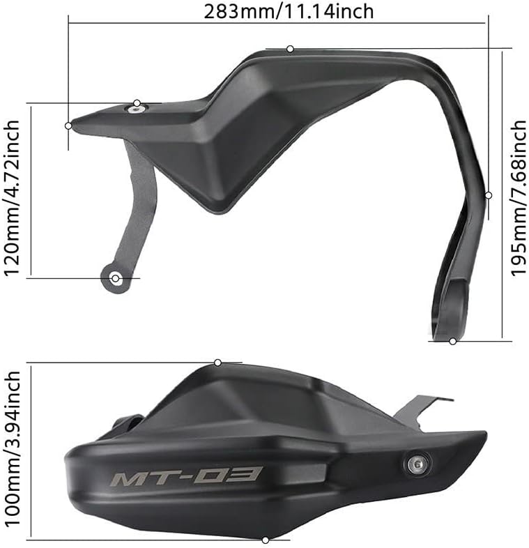 ZARETA Handlebar Handguards Shield for Yama&ha MT03 MT25 2015-2023 ...