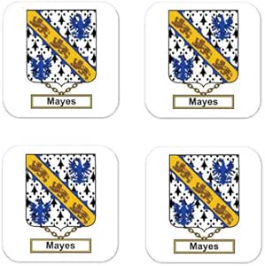 Amazon.com: Mayes Or Maze Family Crest Square Coasters Coat of Arms ...