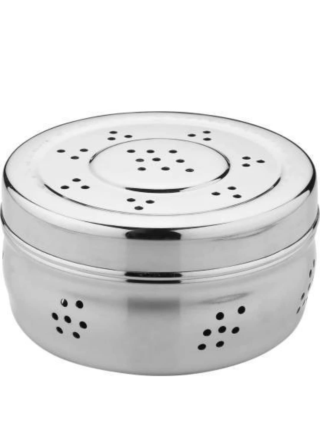 Stainless Steel Hole Puri Dabbas Sprout Maker Flat Canisters Air ...
