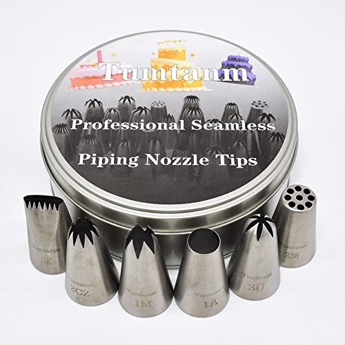 Tumtanm 6 Pack Large Piping Nozzles, Seamless Nozzles Icing Cake ...