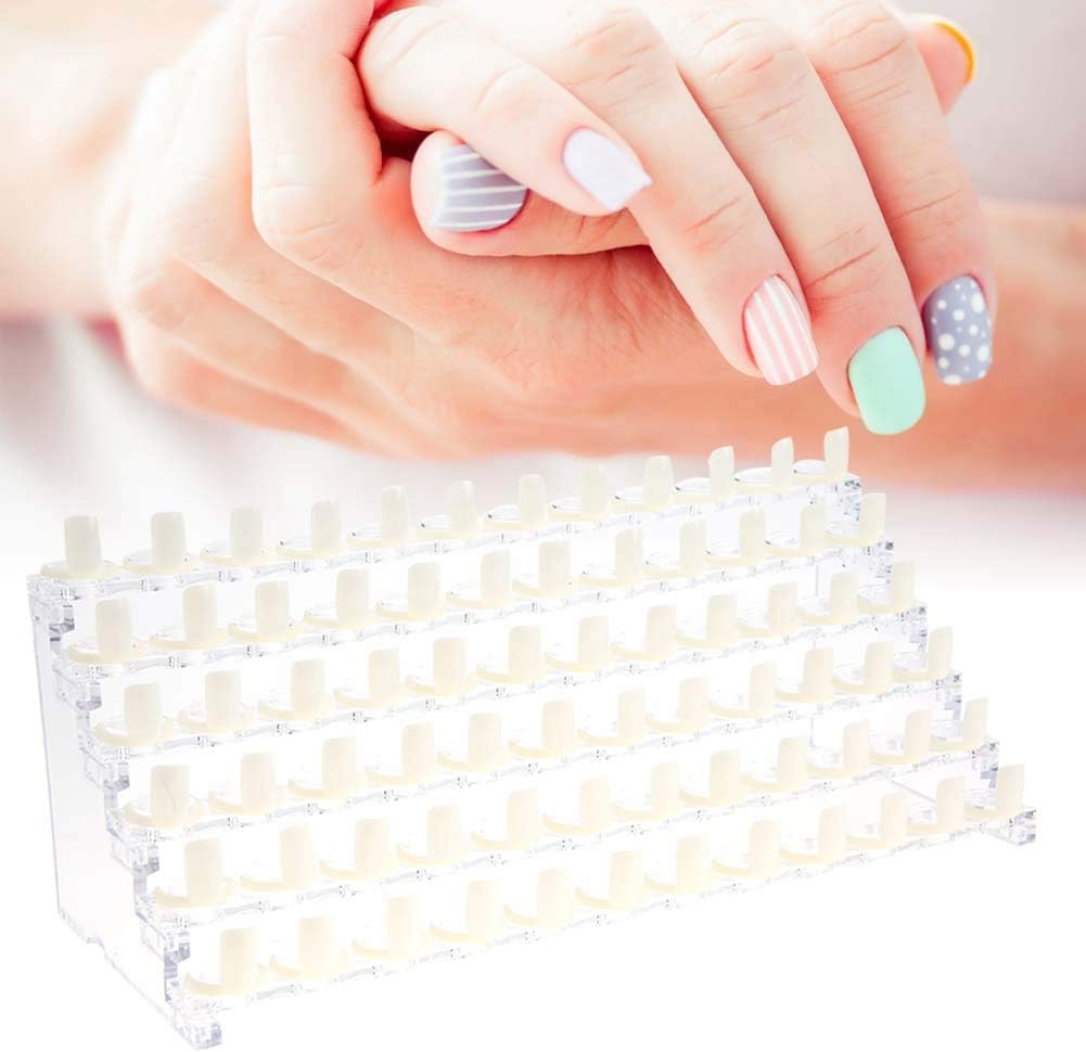 Amazon.com: Nail Display Stand, Nail Art Tips 6 Layer 72-Slot Ladder ...