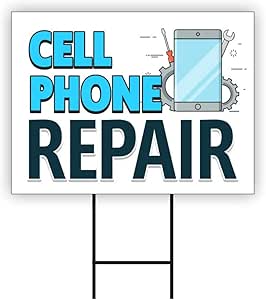 Amazon.com : Cell Phone Repair Yard Sign 24" x 18" - Coroplast Visible ...