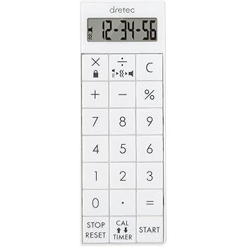 Amazon.co.jp： dretec(ドリテック) 時計付電卓タイマー 計算機 バイブ マグネット CL-126WT(ホワイト): ドラッグストア