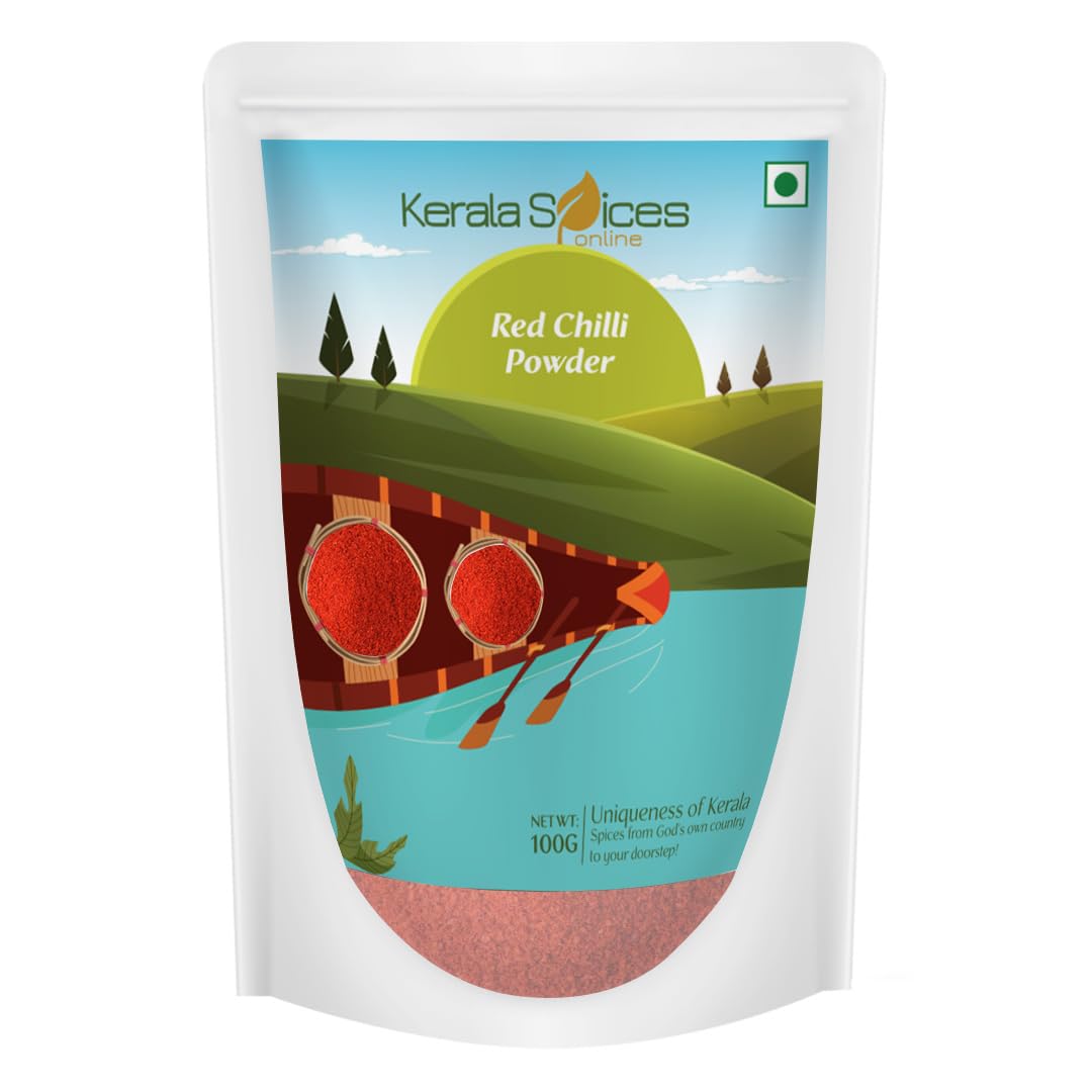Kerala Spices 100% Pure Red Chilli Powder 100 gm Artificial Color and ...