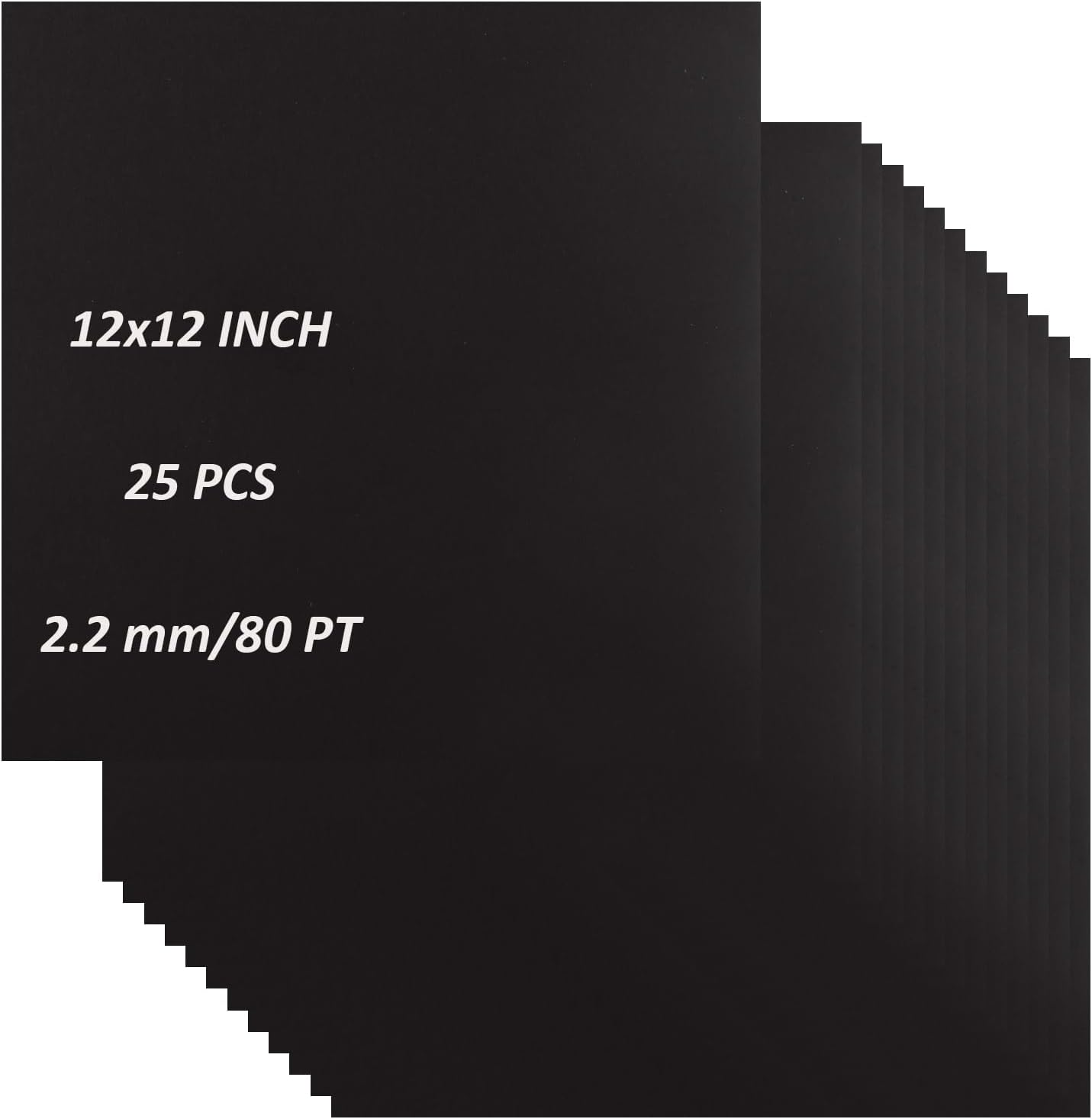 Amazon.com: LOPYXBR 25 PCS Black Chipboard 12x12 Inch Book Board 80 PT ...