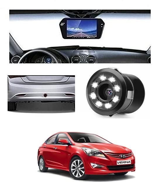 Trigcars ® Verna Car 7 Inch Rear View Mirror Screen Display with ...