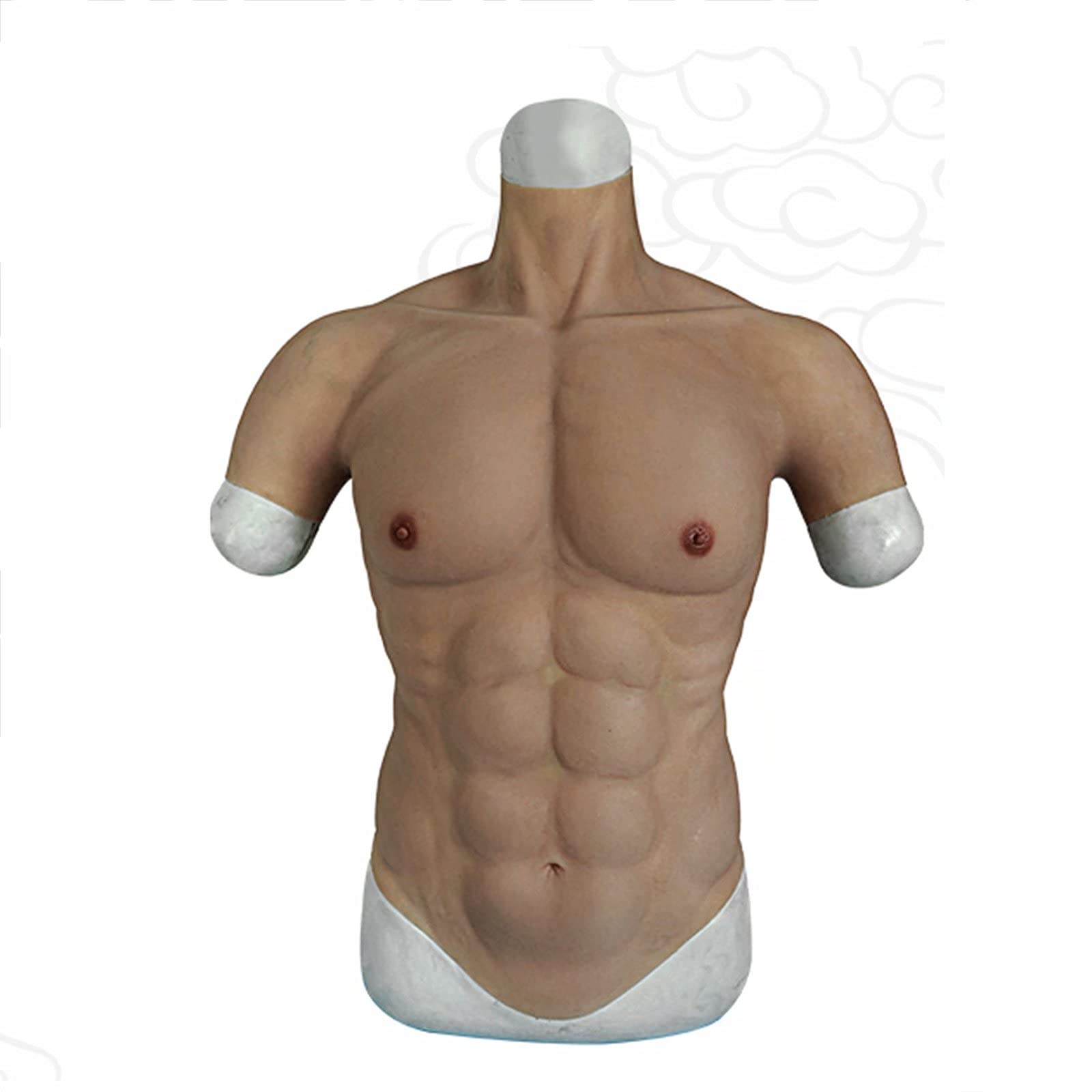 Buy Silicone Muscle Suit Realistic Half Body High Collar Muscle Costume ...