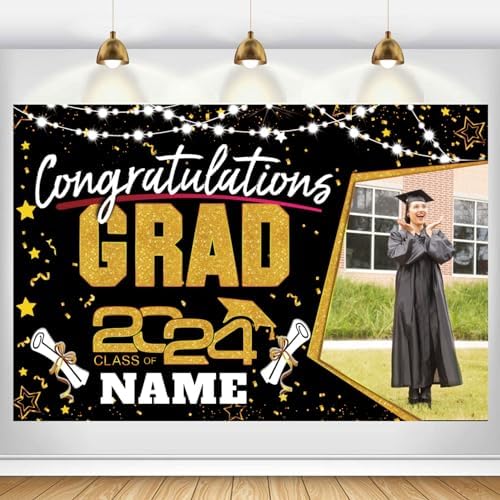 Amazon.com: Personalized Graduation Banners with Photo | Custom Image ...