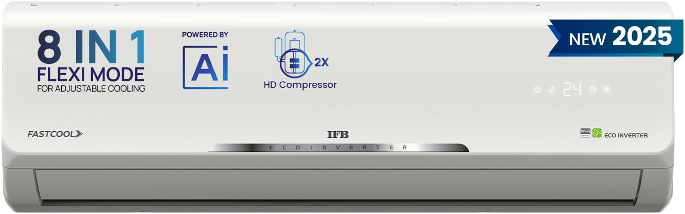 IFB AI Convertible 8-in-1 Cooling 1 Ton 3 Star Split Inverter AC, With ...
