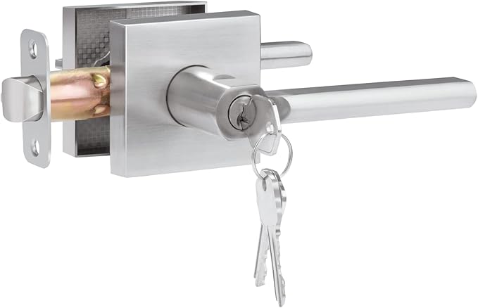 HOSOM Entry Door Handle with Lock and Key, Commercial and Residential ...