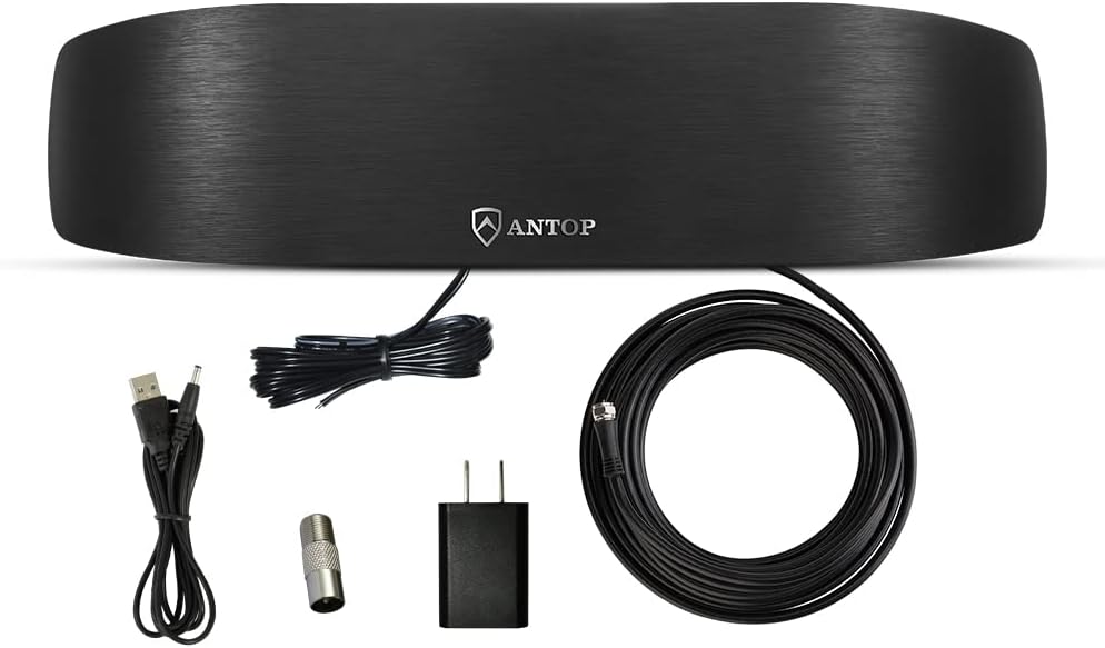 Amazon.com: ANTOP Radio Antenna, Indoor Amplified AM FM Antenna 50 ...