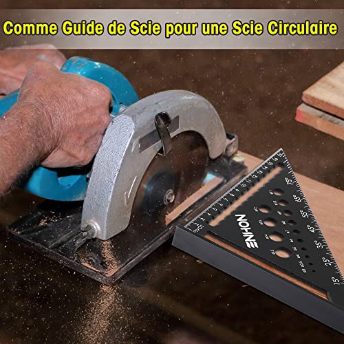 Equerre Menuisier, Équerre Charpentier Multifonction 180 mm [Crayon ...