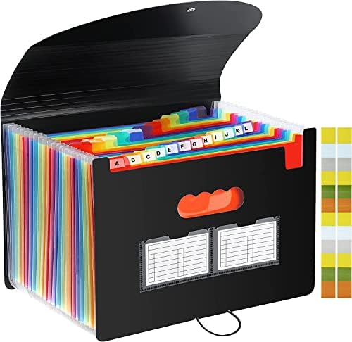 Expanding File Folders Organizer 24 Pockets Accordian File Organizer ...