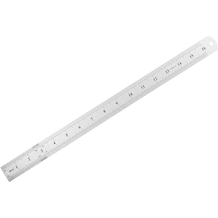 uxcell Straight Ruler 400mm 16 Inch Metric Stainless Steel Measuring ...