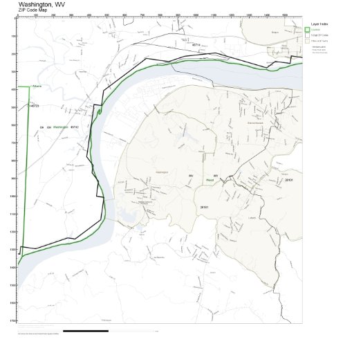 ZIP Code Wall Map of Washington, WV ZIP Code Map Not Laminated: Amazon ...