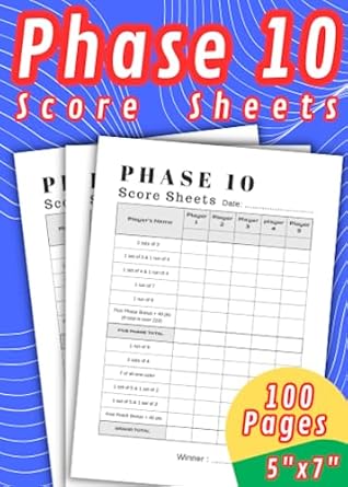 Amazon.com: Phase 10 Score Sheets | Phase Ten score tracker | Small ...