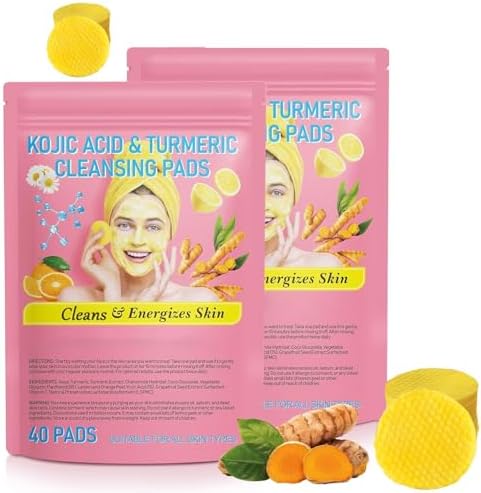 Amazon.com: Aiwejay 80PCS Turmeric Face Scrub Pads,Turmeric Kojic Acid ...
