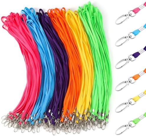 Amazon.com: Patelai 120 Pcs Lanyards for ID Badges Neck Lanyard Bulk ...