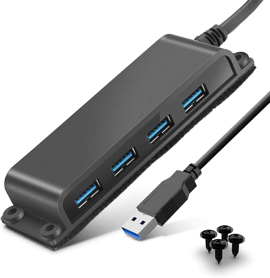 Amazon.com: USB Hub 3.0 - Rekidm 4 Port Aluminum Desk USB Hub 3.0 Clamp ...