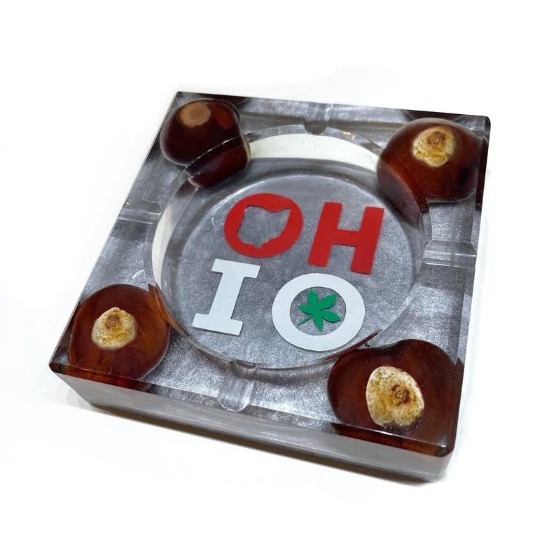 Amazon.com: State of OHIO Buckeye Ashtray, Game Day Party Decor ...