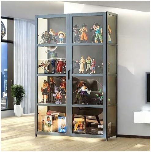 Amazon.com: Curio Display Cabinet, 4-Tier Storage Shelves with Acrylic ...
