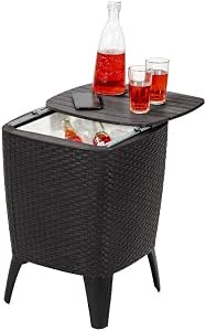 Amazon.com : Inval Capri Outdoor Beverage Cooler Table with 7.7 Gallon ...