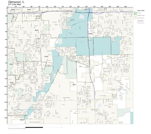 ZIP Code Wall Map of Glenwood, IL ZIP Code Map Laminated: Amazon.com ...