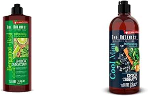 THE BOTANIST - Gel de baño Bergamot y Basil, 400 ml + The Botanist Shampoo Cool Mint 591 ml ...