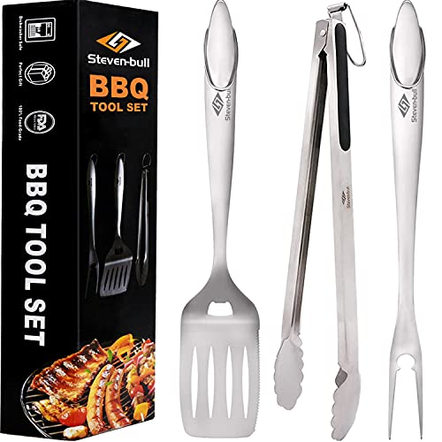 STEVEN-BULL Heavy Duty BBQ Grilling Tool Sets, Extra Thick Stainless ...