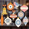 10 x Extra Large Vintage Style Christmas Bauble Window Stickers - Blue ...