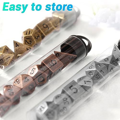 Snapklik.com : 10mm Mini DND Metal Dice Set,3 Sets Antique Copper D&D ...