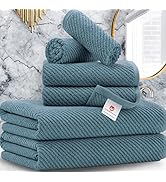Amazon.com: Red Towels for Bathroom,6 Pieces Gift Set,100% Cotton ...