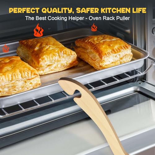 Snapklik.com : Wooden Oven Rack Puller 2 Pack Oven Long Handle Push ...