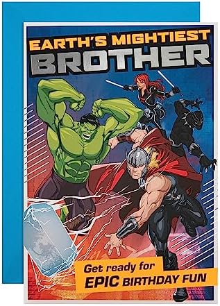Hallmark Birthday Card for Brother - Marvel Superheroes Design with ...